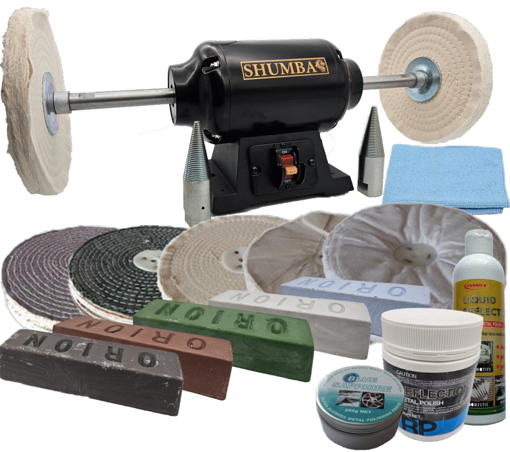 750 Watt 1HP Bench Polisher With 200mm Polishing Kit - Polishup