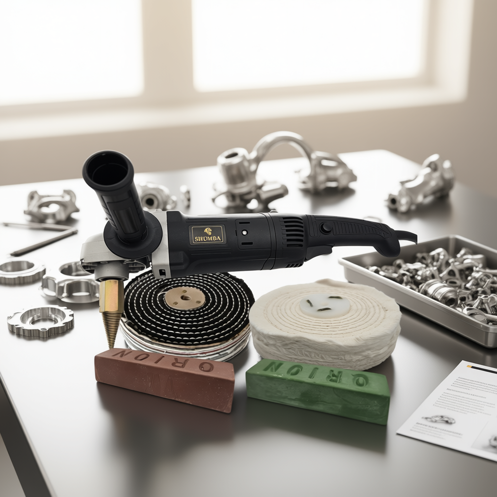 Polisher with Brass Copper Aluminium & Steels 6" Kit - Polishup
