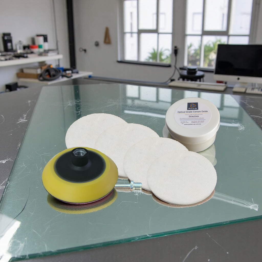 125mm Felt Glass & perspex Polishing Pad Kit - Polishup