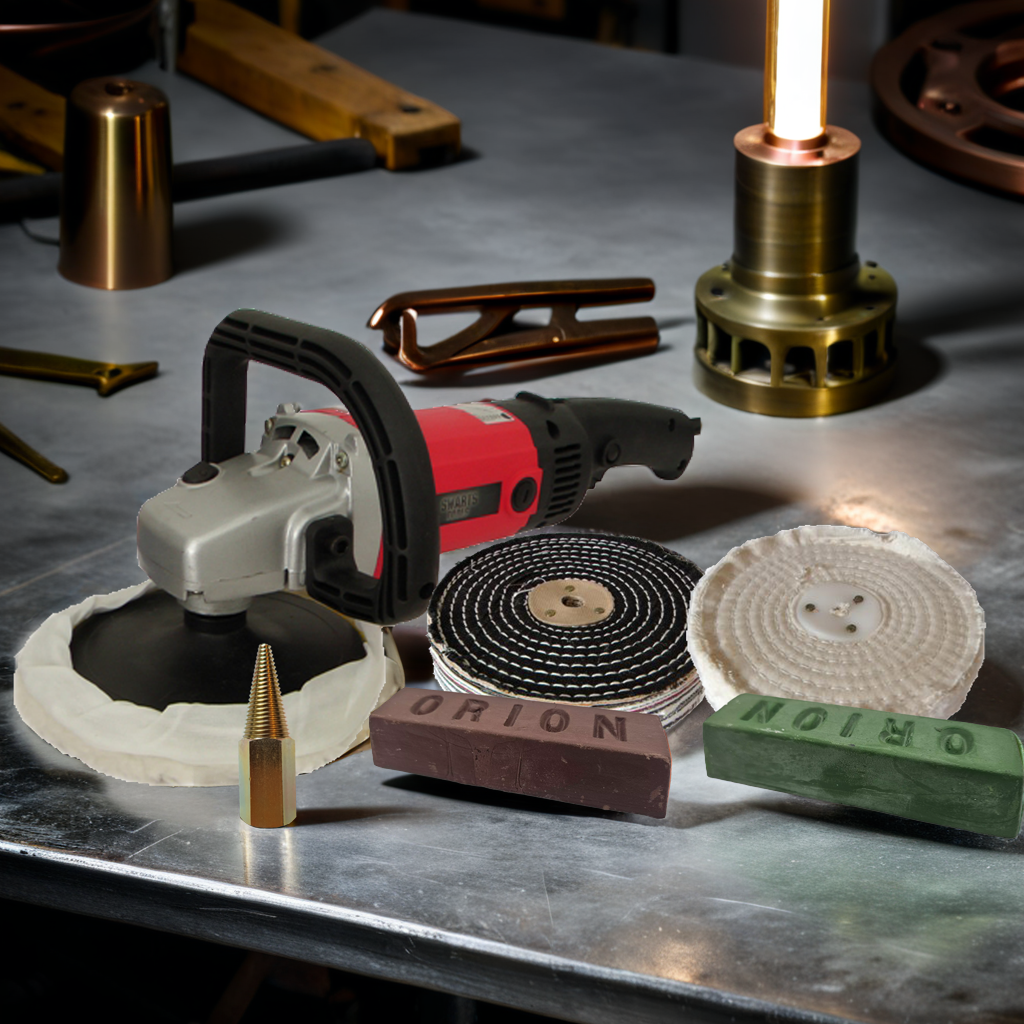 Polisher with Brass Copper Aluminium & Steels 6" Kit - Polishup