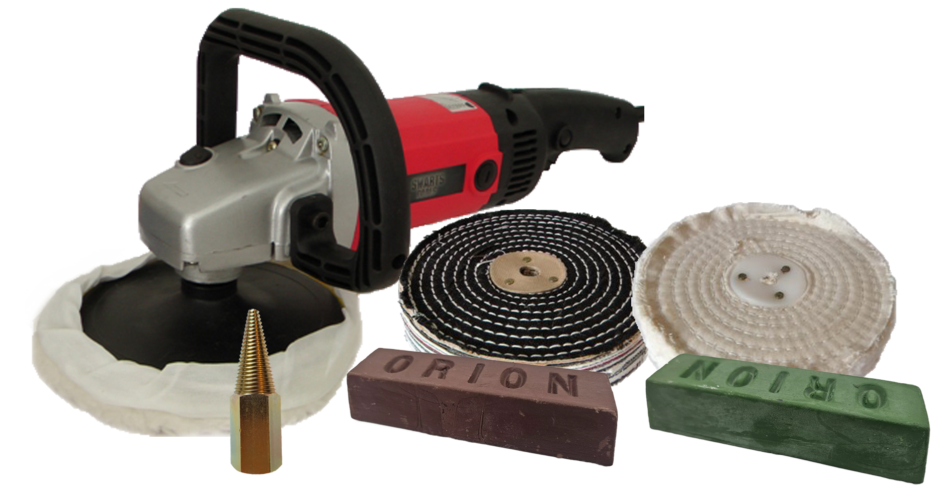 Polisher with Brass Copper Aluminium & Steels 6" Kit - Polishup