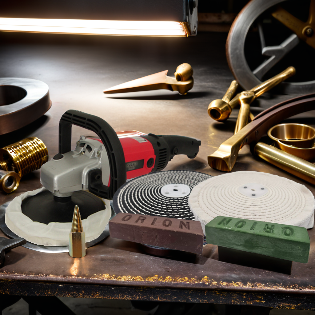 Polisher with Brass Copper Aluminium & Steels 8" Kit - Polishup
