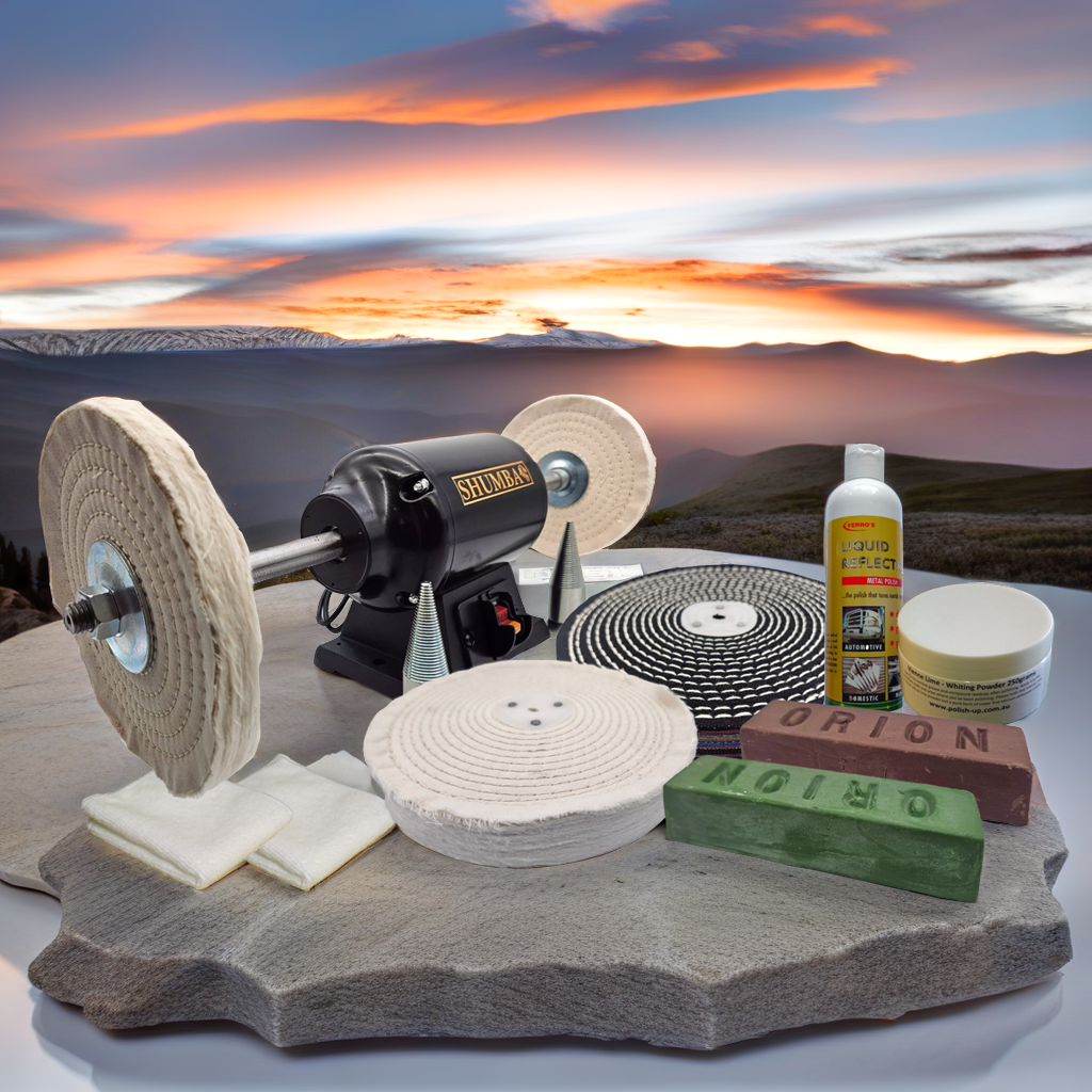 750Watt 200mm Bench Polisher Alloy Polishing Kit - Polishup