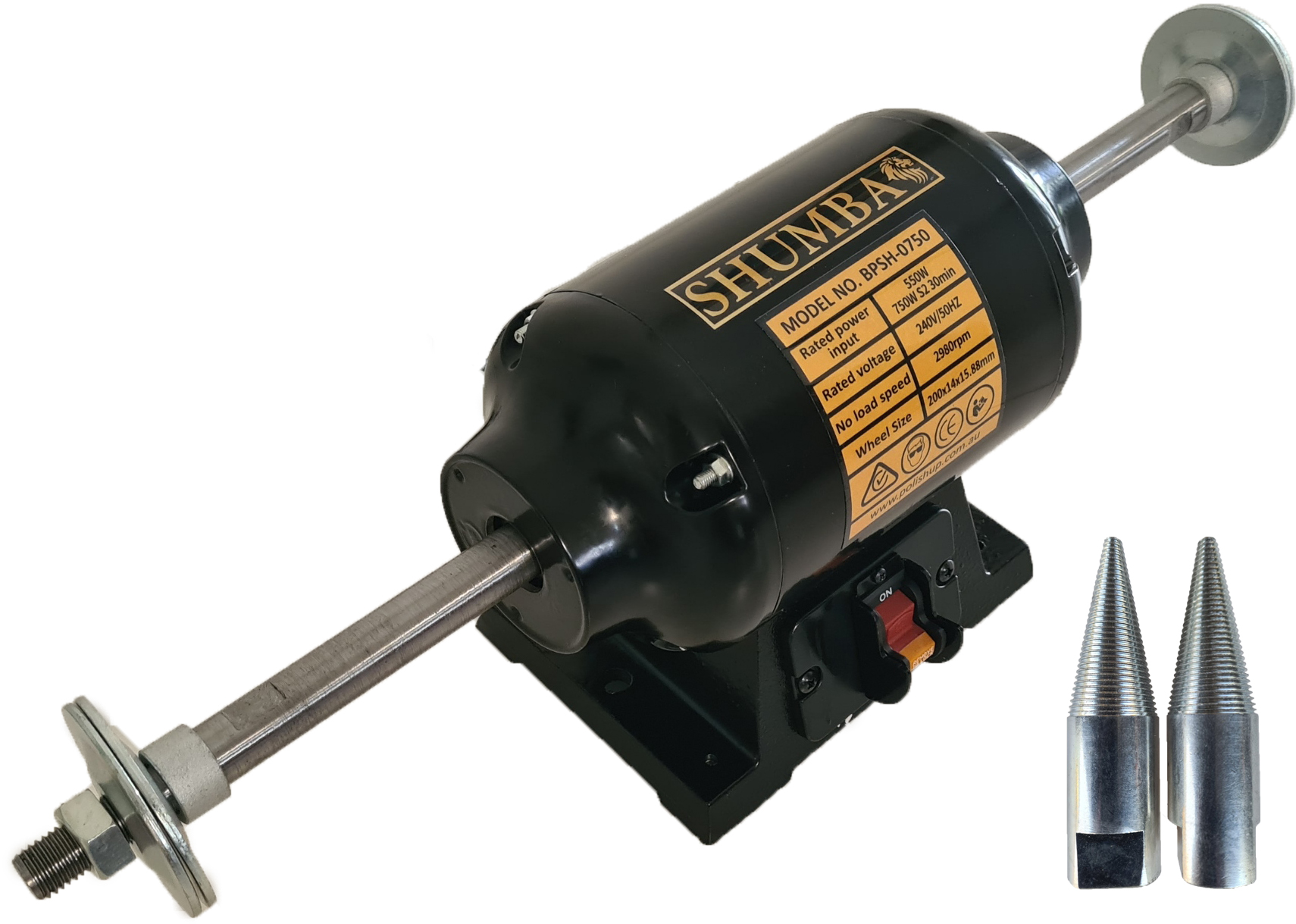 750 Watt 1HP Bench Polisher With 200mm Kit - Polishup