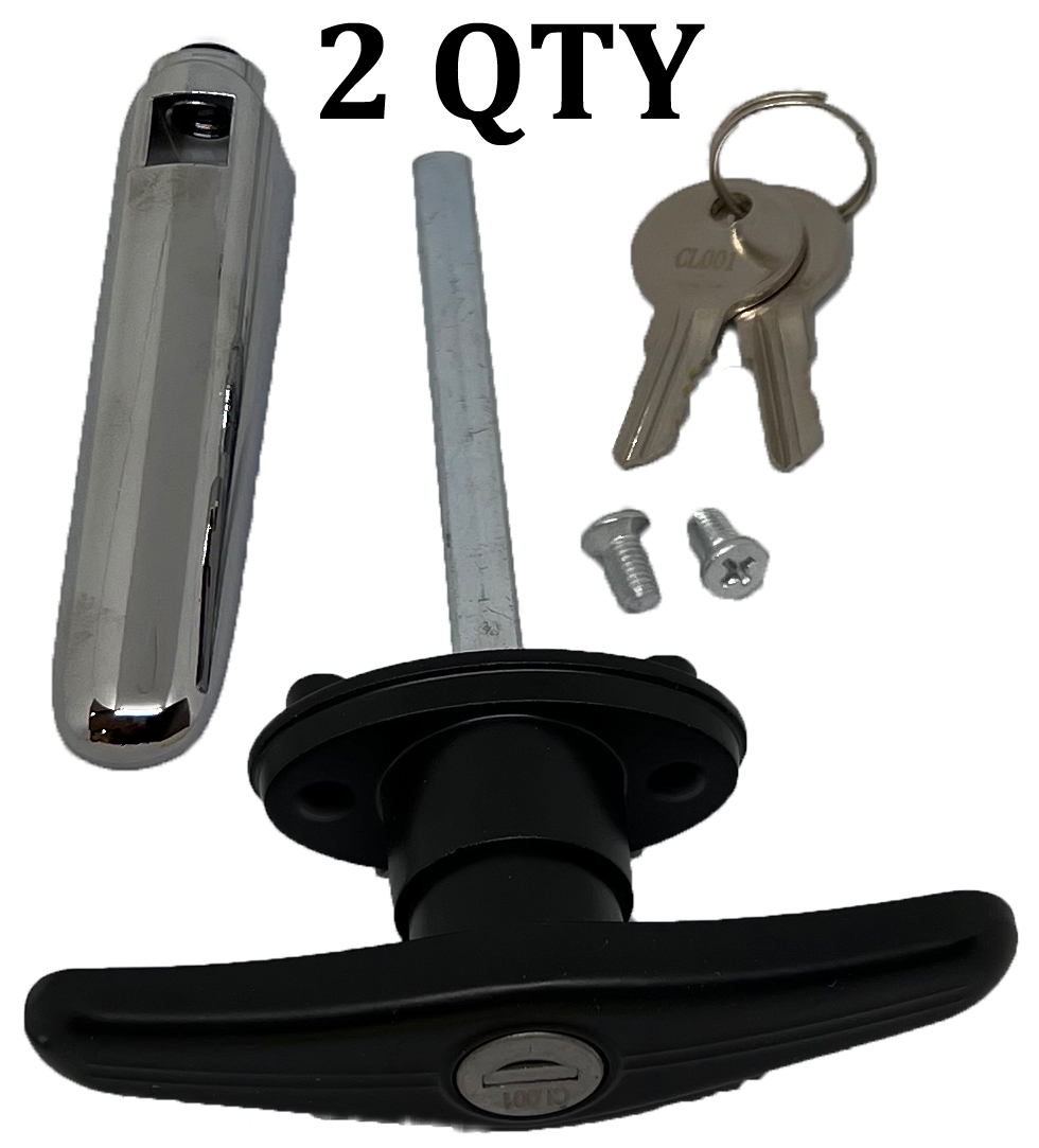 Rear Fixing Black Canopy T Handle Lock with Cam Lever (2 Qty) - Polishup