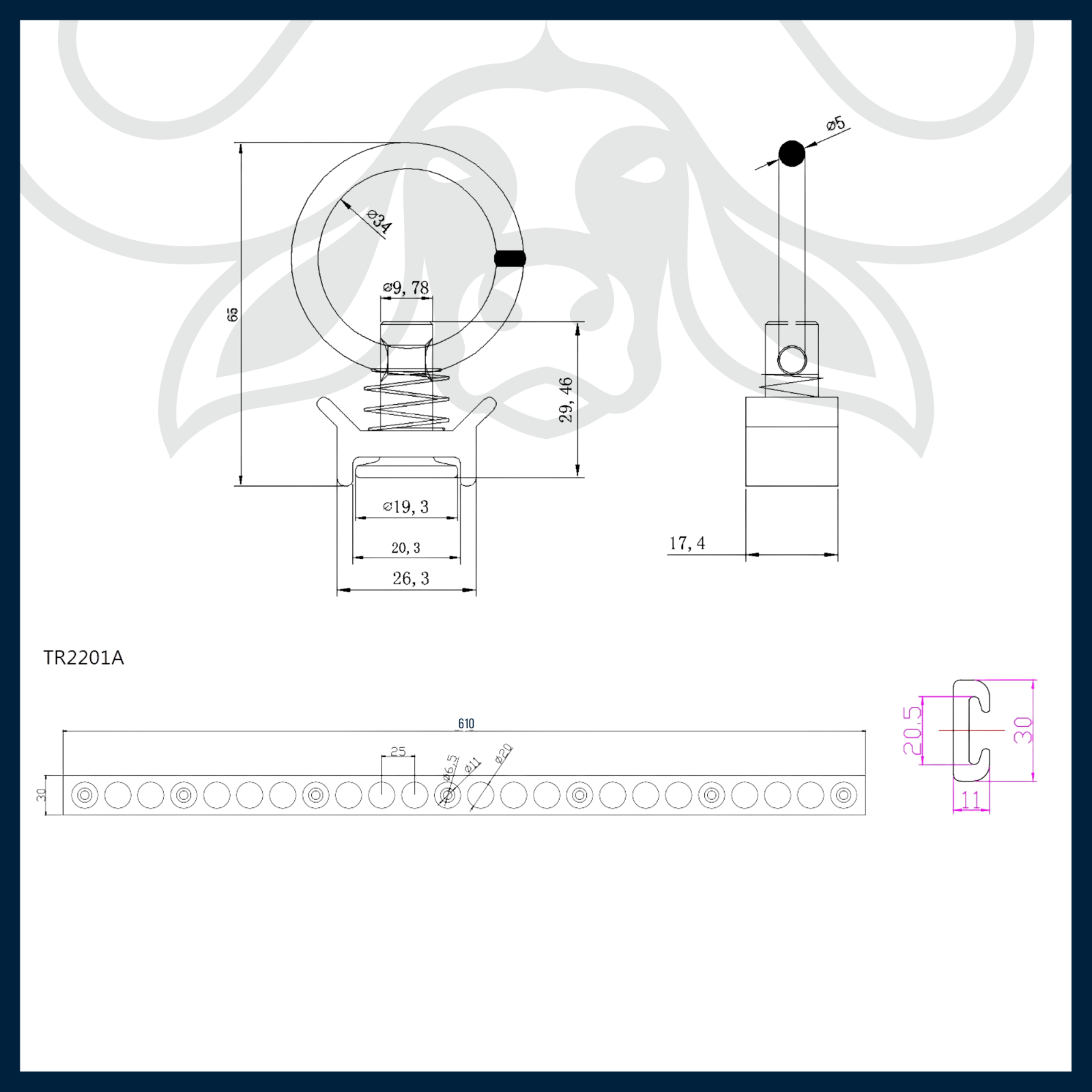 Cargo Anchor Track Kit, 2 x 610mm Tracks - Polishup