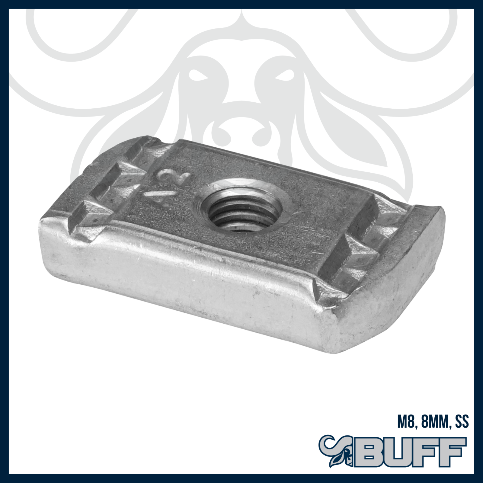 Channel Nut, M8, 8mm (8 Pack) - Polishup