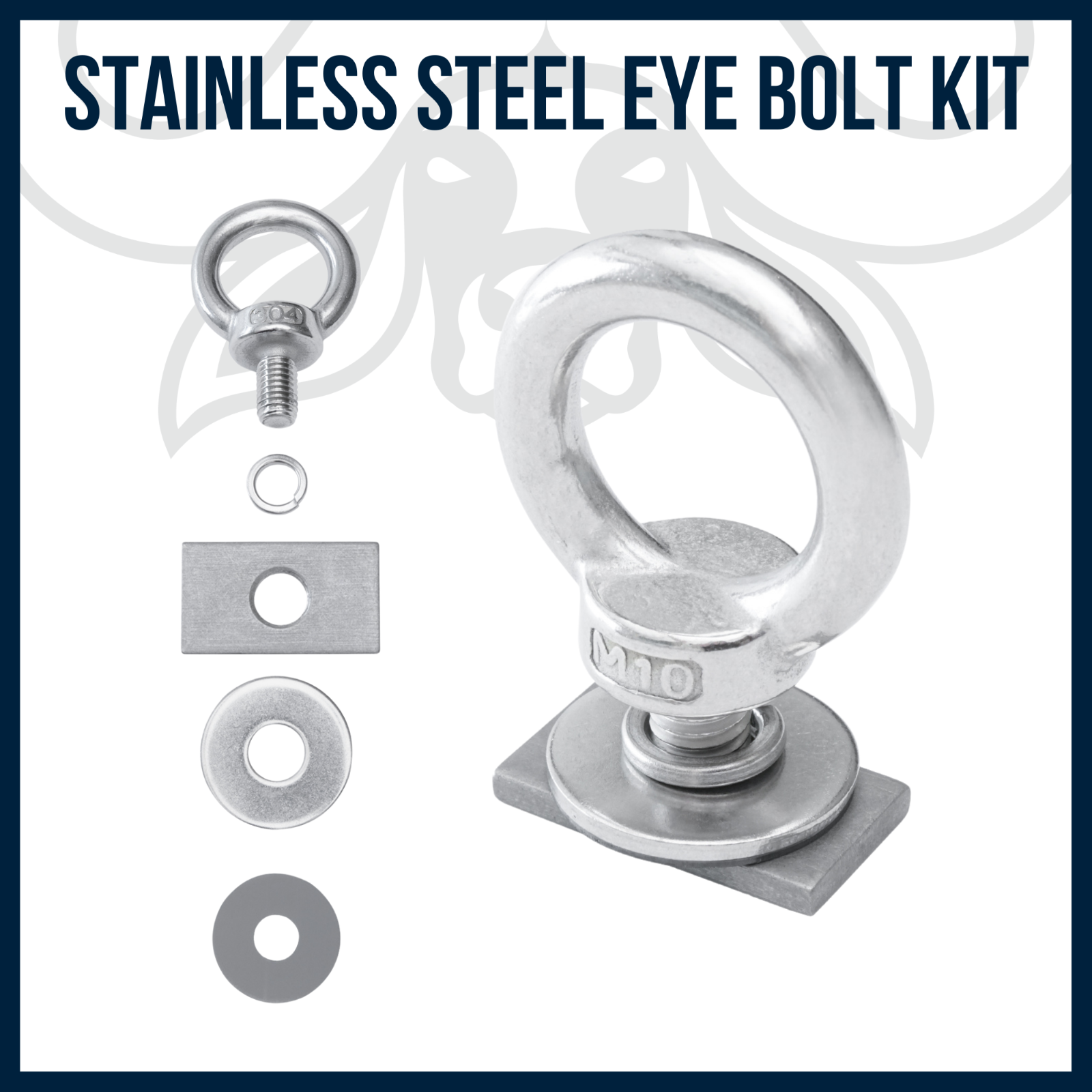 Eye Bolt Kit, M10, 4mm Channel Nut (4 Pack) - Polishup