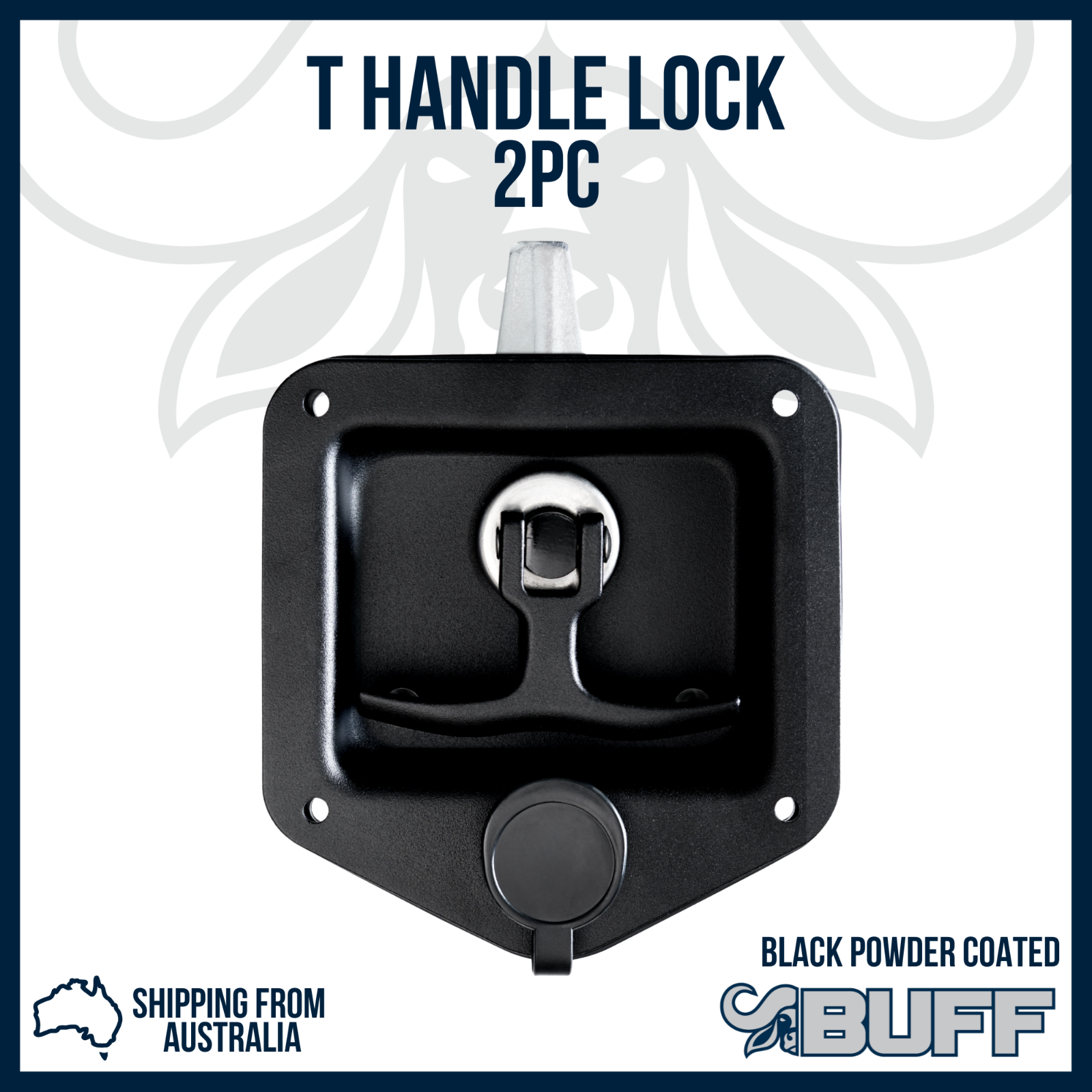 T Handle Lock Black Coated (2 Pack) - Polishup