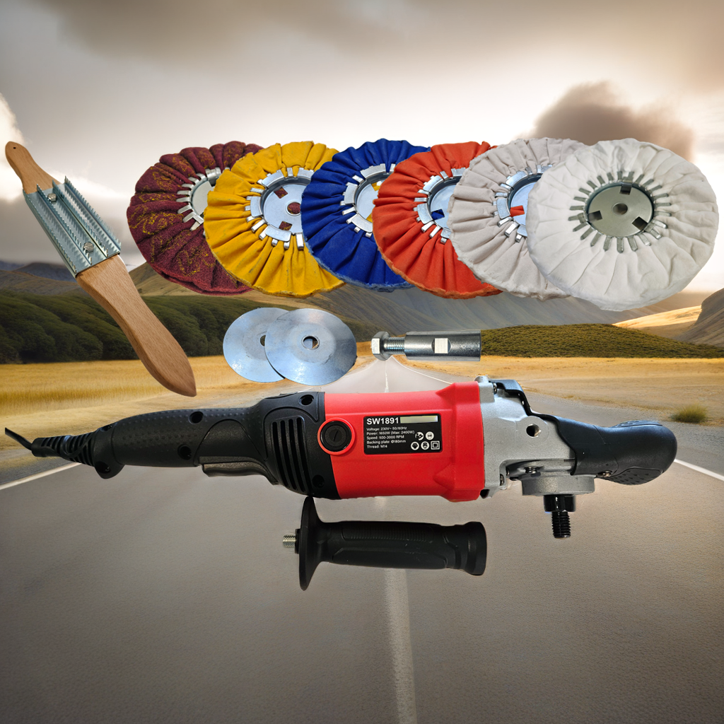 200mm Airflow Metal Polishing Kit & Polisher - Polishup