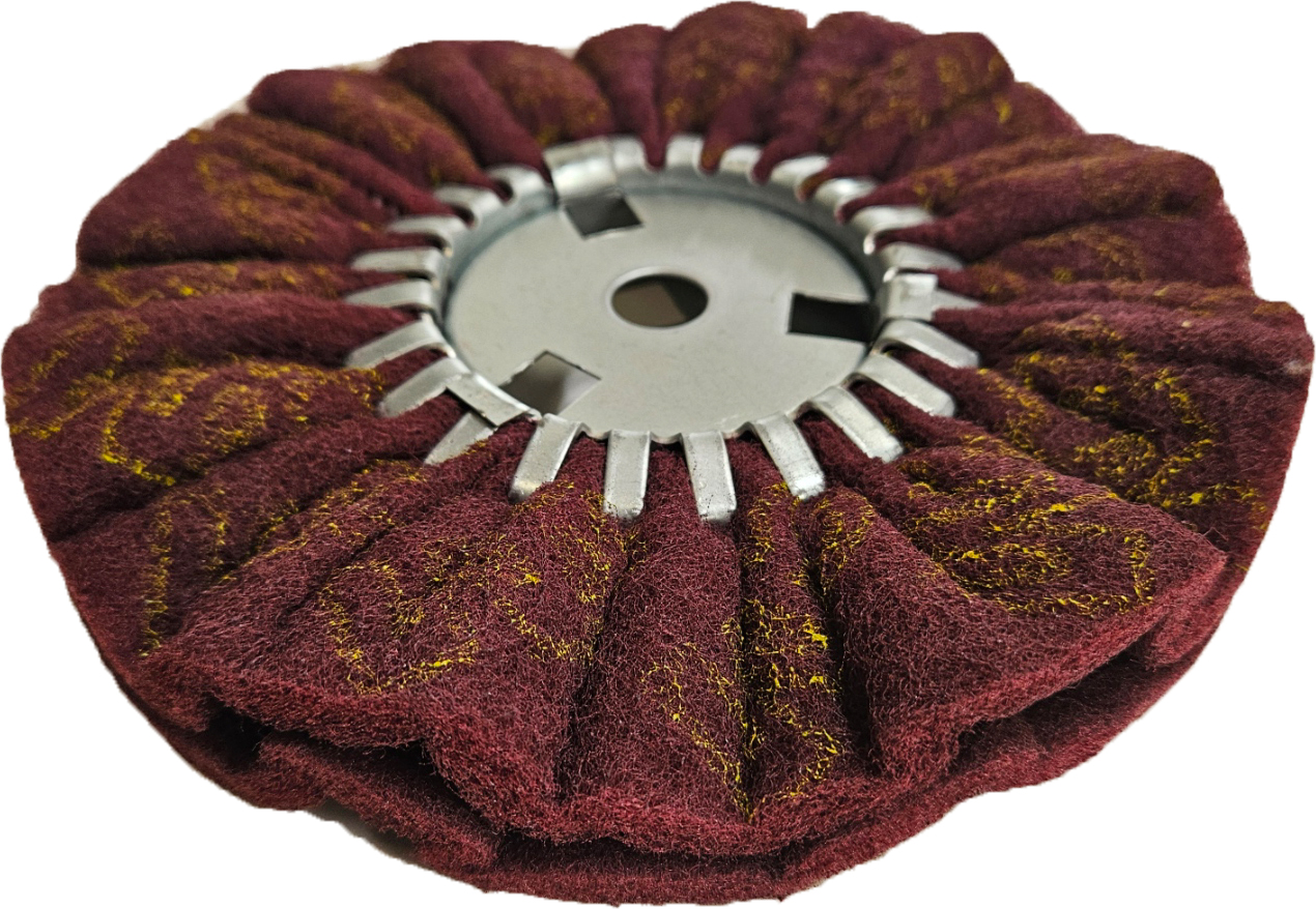Maroon Satin Non-Woven Airway Buffing Wheel - Polishup