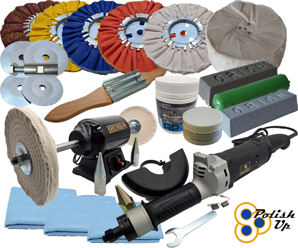200mm Metal Polishing Kit Bench & Straight Polisher Combo - Polishup