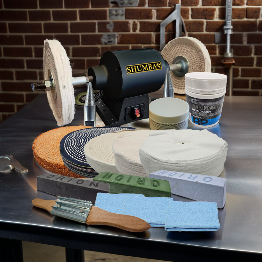 1500 Watt Bench Polisher 250mm Alloy Steel Polishing Kit - Polishup